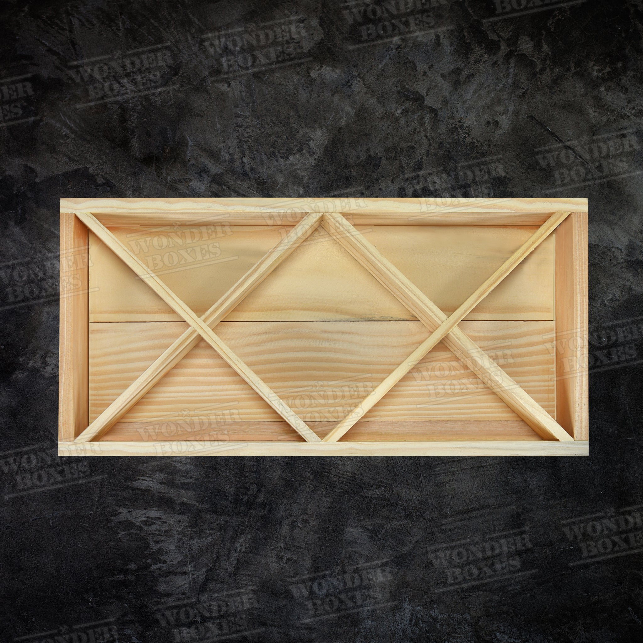 Wooden Rectangular Cross Hatch Partitioned tray - 18x9x2 Inches ...