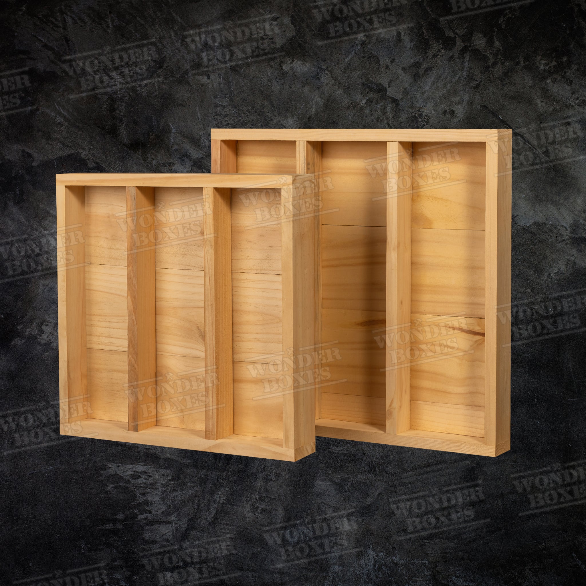 Square Partitioned Tray - Three way partition (Various Sizes) – Wonderboxes