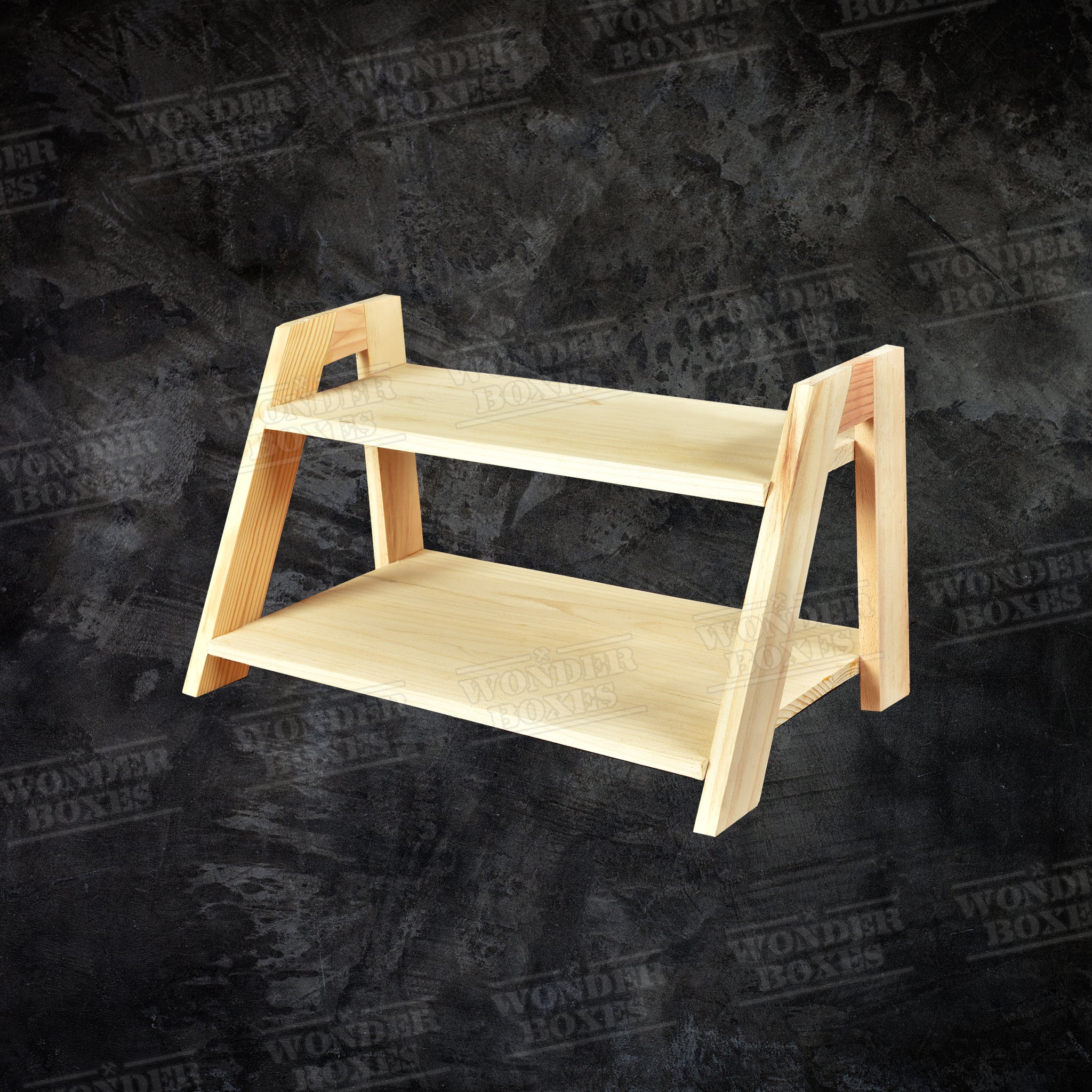 Portable Retail Table Display Stand - 2 Step A pillar shelf – Wonderboxes